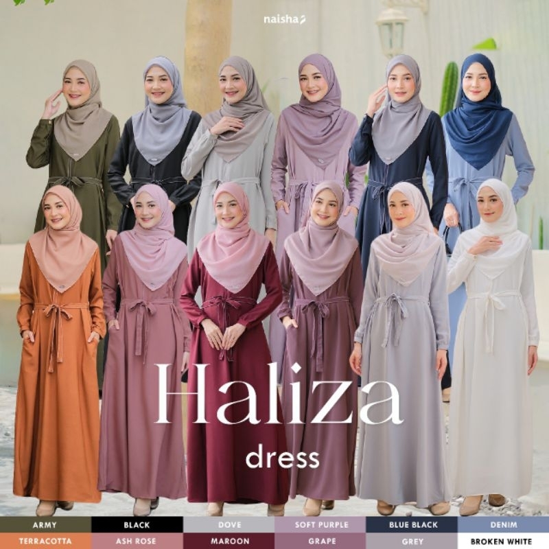 Jual NAISHA OFFICIAL - haliza dress 2 in 1 by naisha | dress terbaru ...
