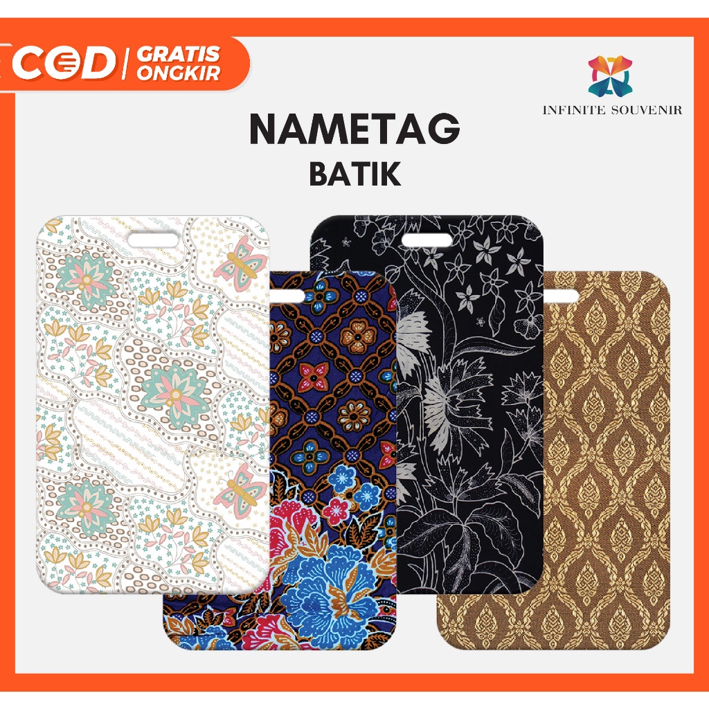 Jual (N009) Nametag Batik TANPA TALI / Card Holder Motif Batik / ID ...