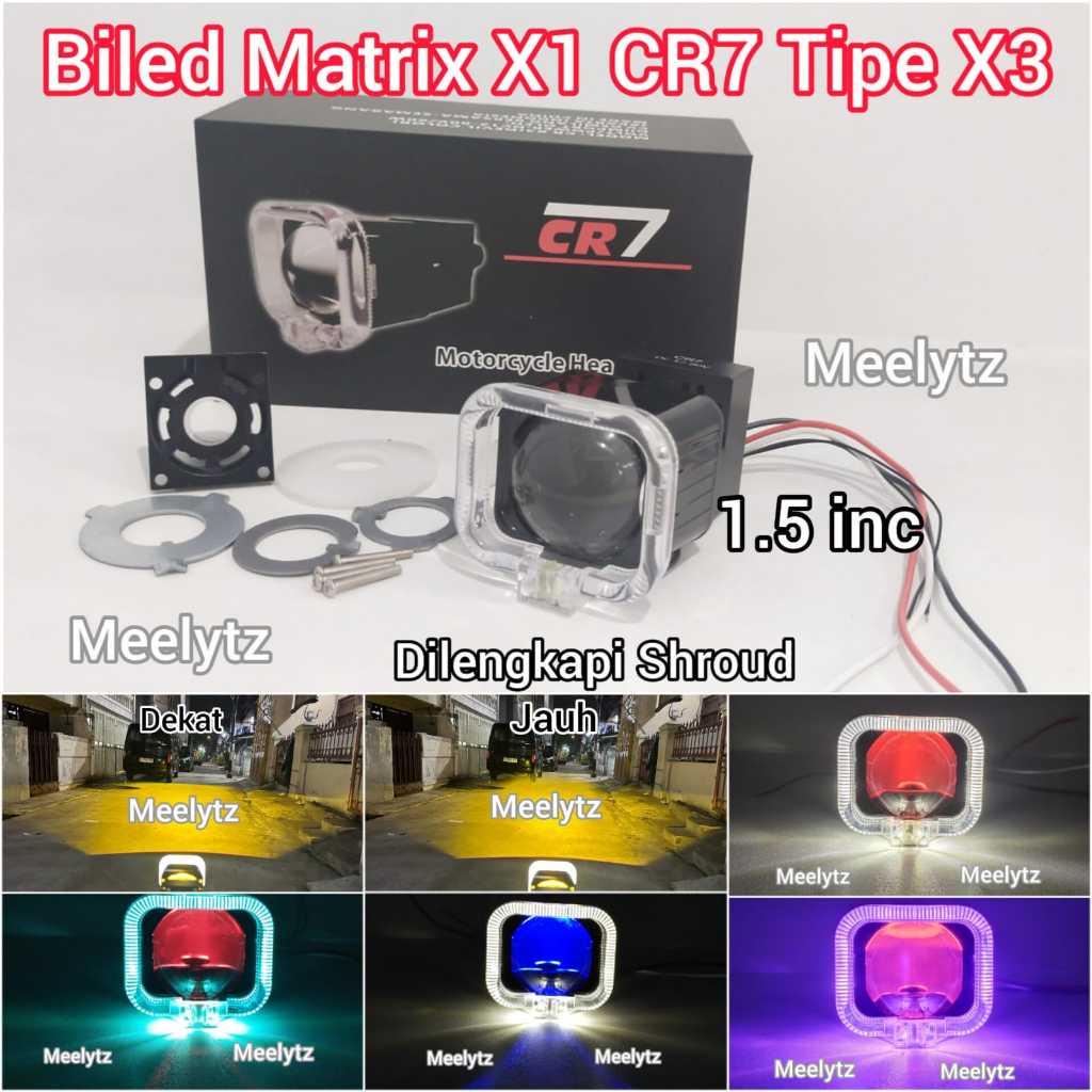 Jual Projector Biled Matrix X1 Original CR7 Tipe X3 Plus Shroud dan ...