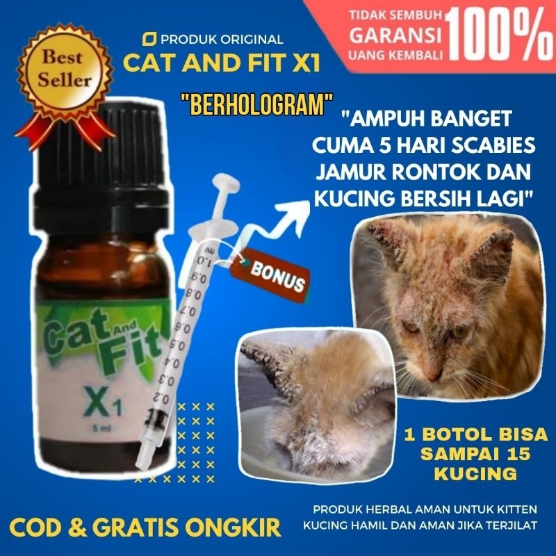 Jual OBAT KUTU KUCING JAMUR DAN SCABIES KUCING CAT AND FIT X1 BERHOLOGRAM AMAN TERJILAT PRODUK ...