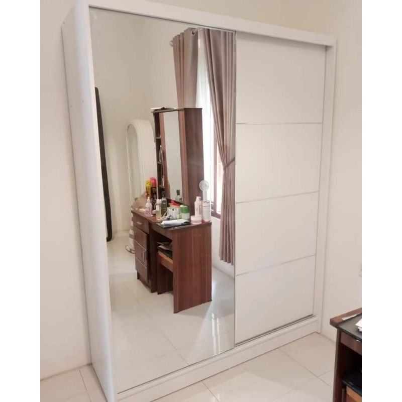 Jual Lemari Sliding 2 Pintu Cermin Lemari Pakaian Pintu Sliding