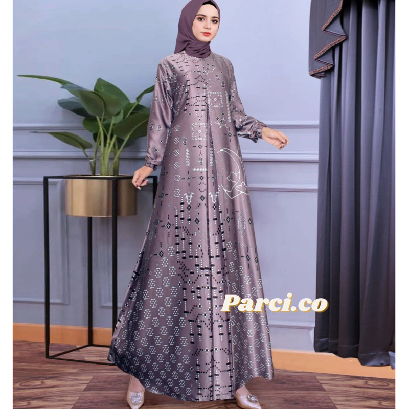 Jual (COD)Parci Tasya Gamis Silky Premium - Gamis Silk -Gamis Silk ...