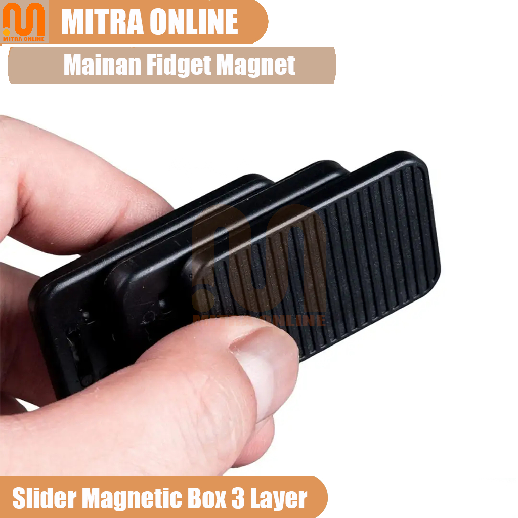 Jual MOONBIFFY Mainan Fidget Slider Magnetic Box EDC Stress Relief 3 ...