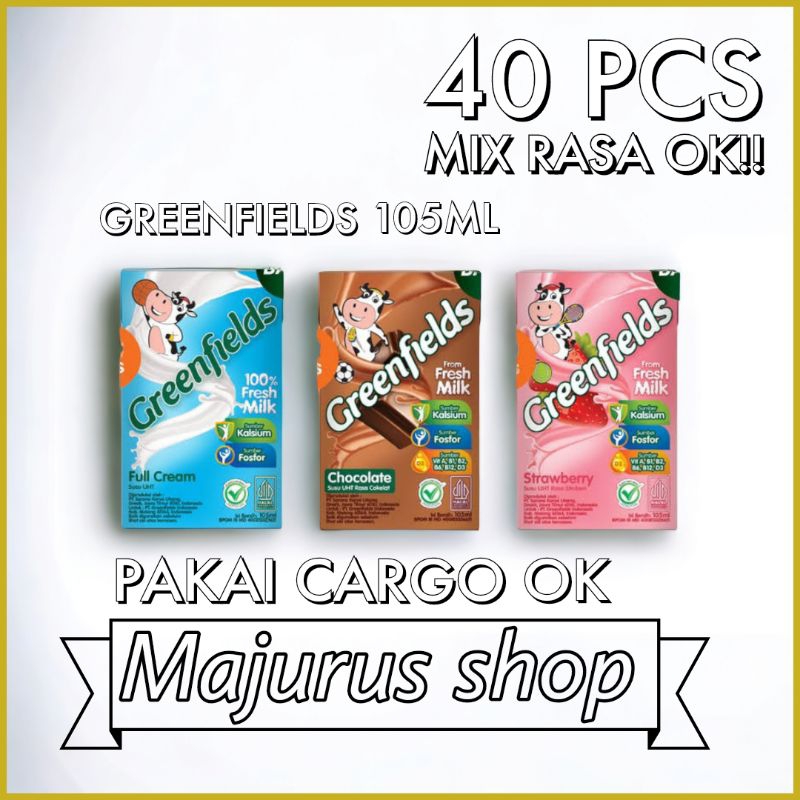 Jual CARGO-Susu uht Greenfields 105ml - [1 Dus/40 pcs] | Shopee Indonesia