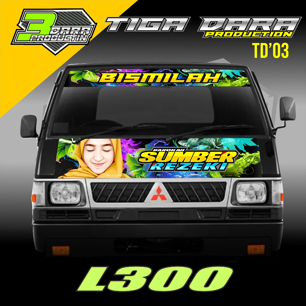 Jual SATU SET STIKER DECAL KABIN DEPAN l300 pick up+ STIKER KACA DEPAN ...