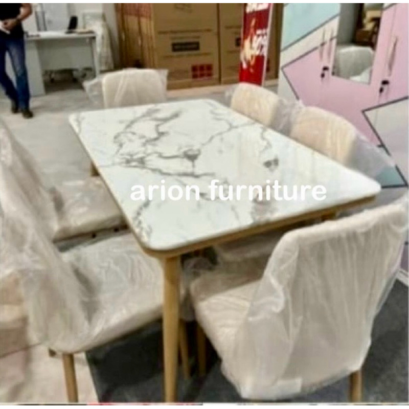 Jual Meja makan IMPORT/Meja makan Dining/ ORIGINAL TOP MARMER/meja ...