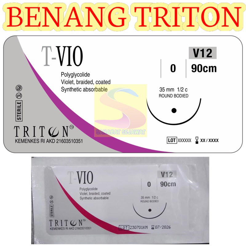 Jual BENANG TRITON T-VIO POLYGLYCOLIDE ECERAN. | Shopee Indonesia
