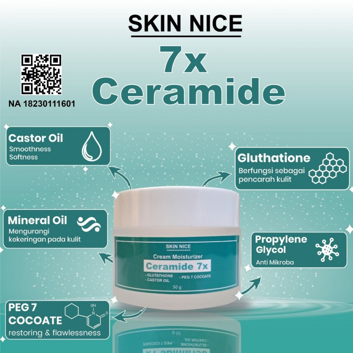 Jual SKIN NICE Ceramide 7x Cream Moisturizer 50 Gram (BPOM) | Shopee ...
