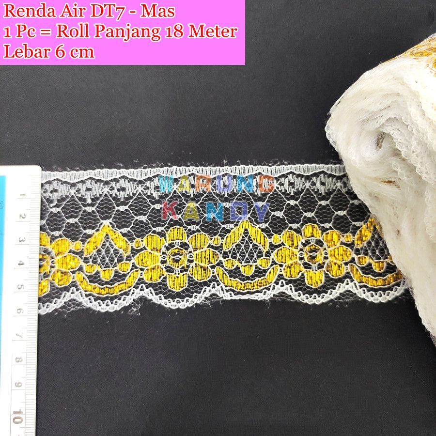 Jual Renda Air DT7 Mas 6cm 18meter | Shopee Indonesia