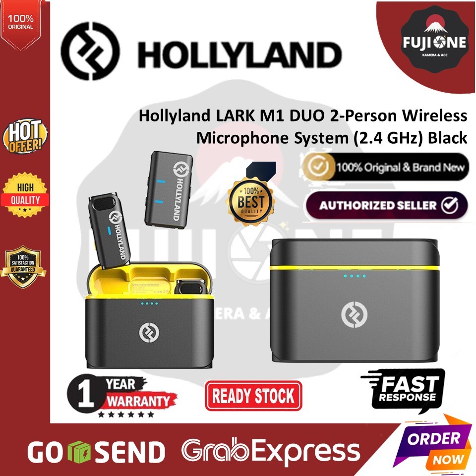 Jual Hollyland LARK M1 DUO 2-Person Wireless Microphone System (2.4 GHz) Black | Shopee Indonesia