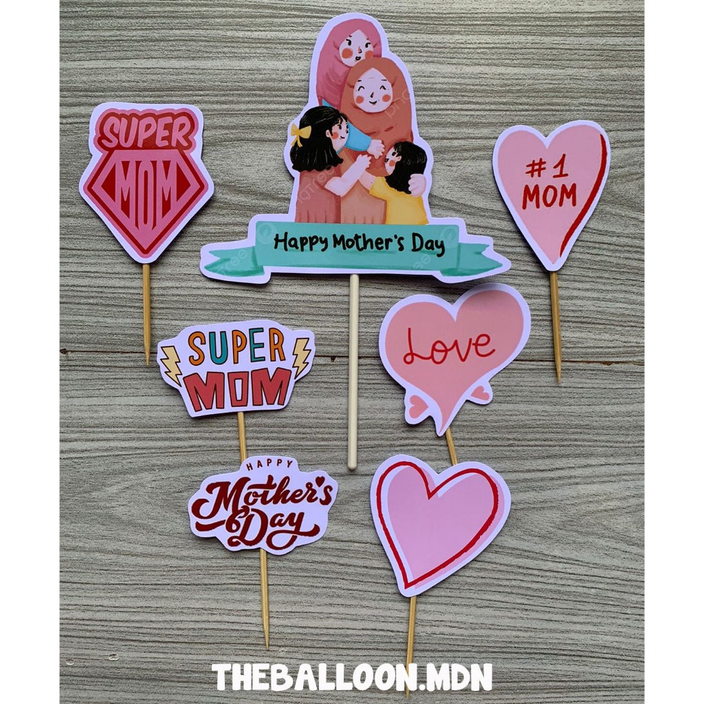 Jual Topper Cake Mother's Day / Topper Cake Hari Ibu / Hiasan Kue ...