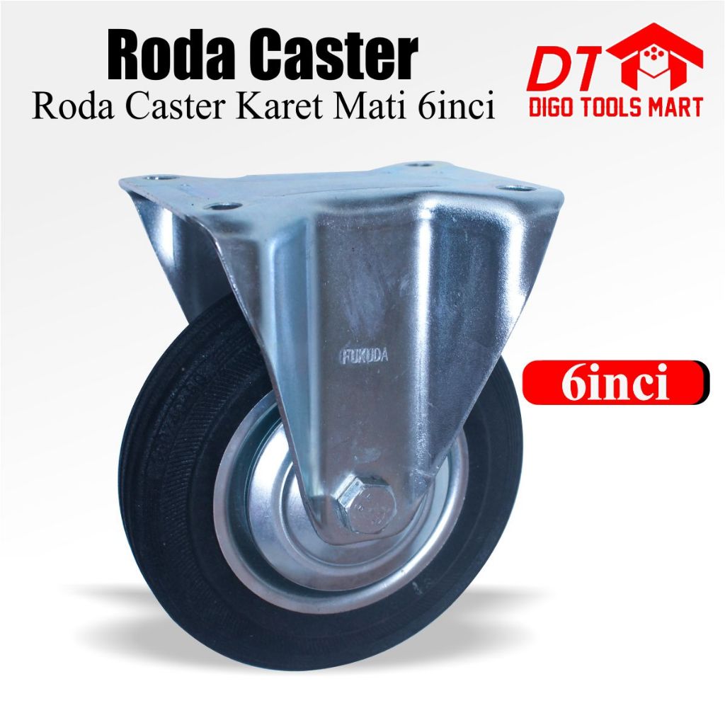 Jual Roda Caster 6 Inci 150mm Rubber Karet Mati Roda Lori Roda Troli 1 ...
