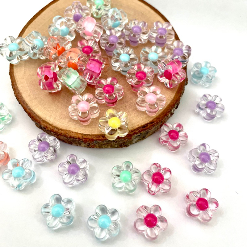Jual 25gram manik bunga bening isi warna | Shopee Indonesia