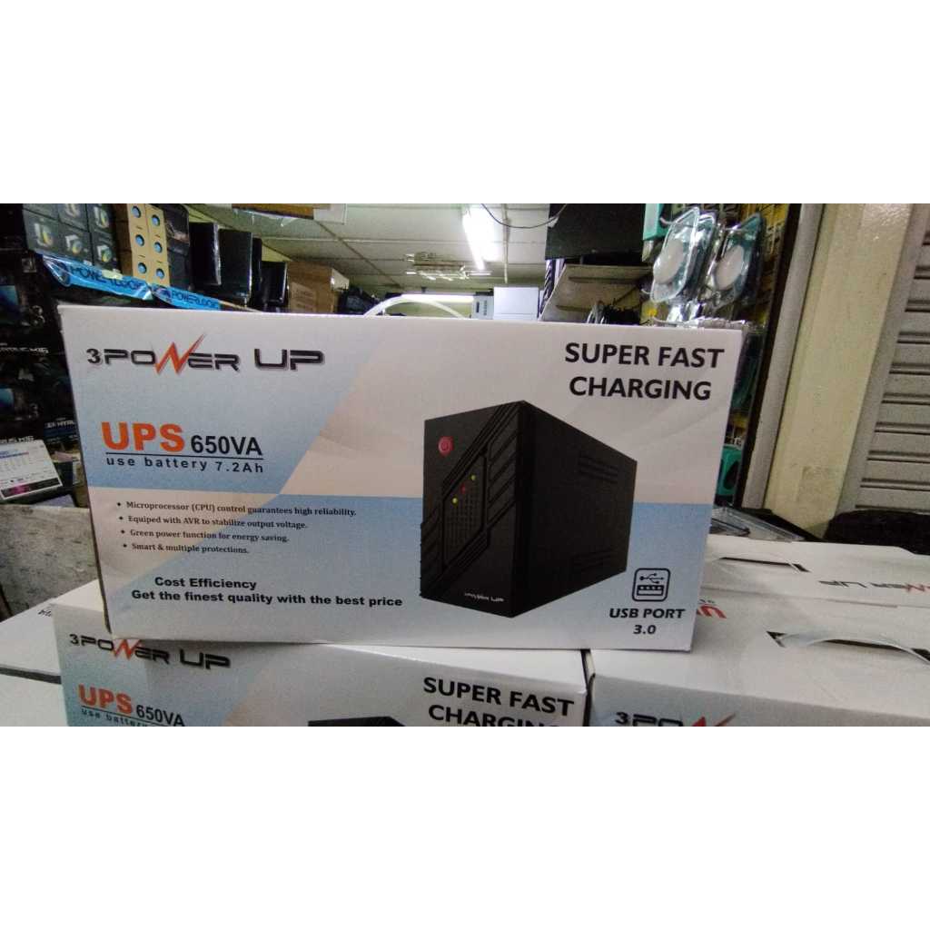 Jual ups power up 650 va / ups 650va + stabilizer include | Shopee ...