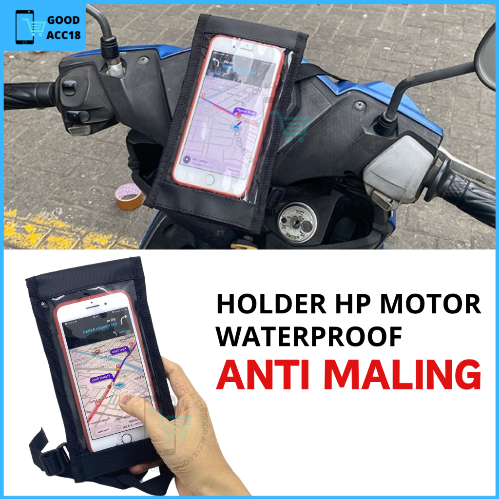 Jual Holder Hp Motor Tas Handphone Waterproof Di Stang Sarung Pelindung Ponsel Untuk Ojol Aman ...