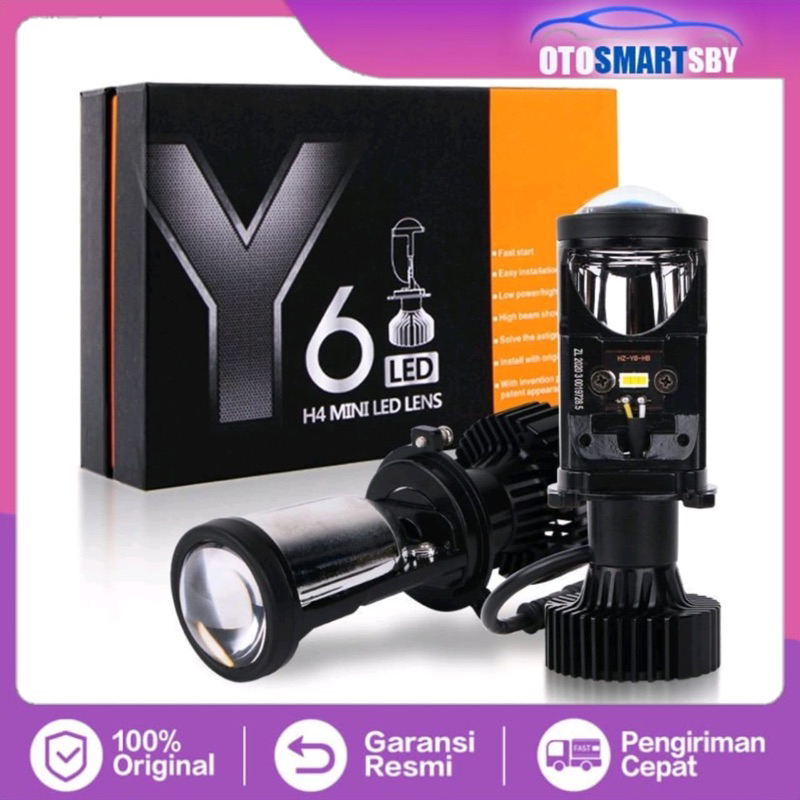 Jual Lampu Led Mobil Motor Mini Projector Projie Y6D H4 50W Super ...