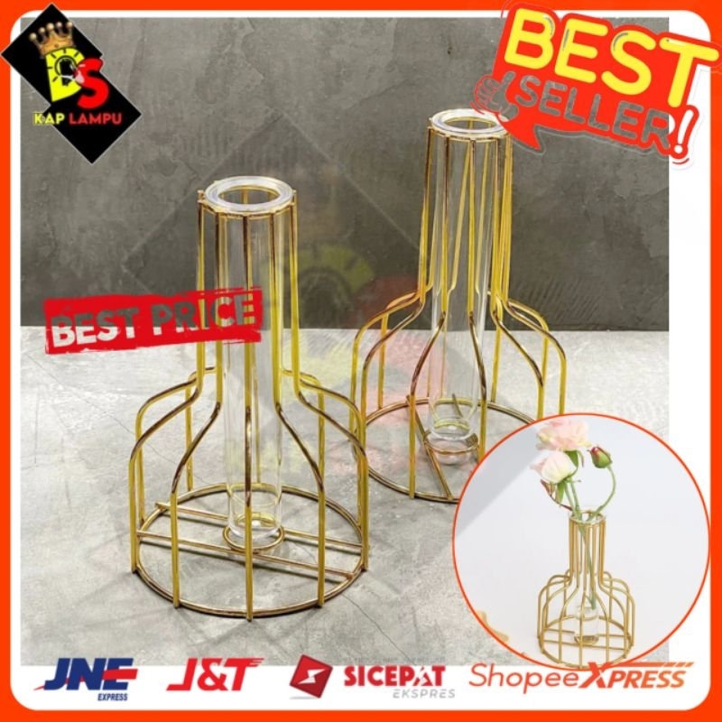 Jual Vas Bunga Gold/ Vas Bunga Besi Nordic Skandinavian/ Vas Dekorasi ...