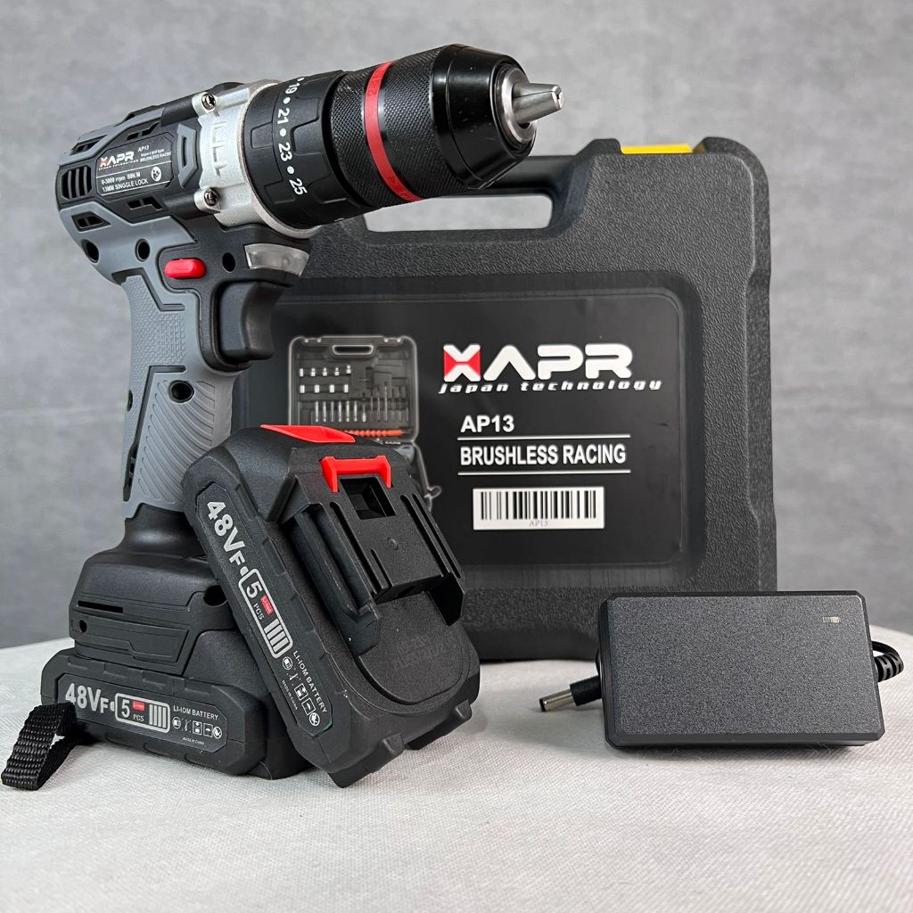 Jual APR AP13 Bor impact drill cordless 13mm 48vf brusless Keyless Chuk ...