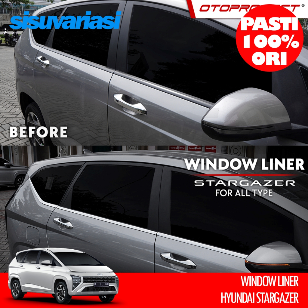 Jual Hyundai Stargazer Window Liner List Kaca Samping Stainless ...