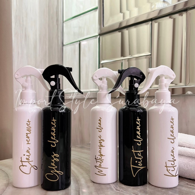 Jual botol SPRAY HITAM / PUTIH GLOSSY 250ml GOLD CHIC . aesthetic ...