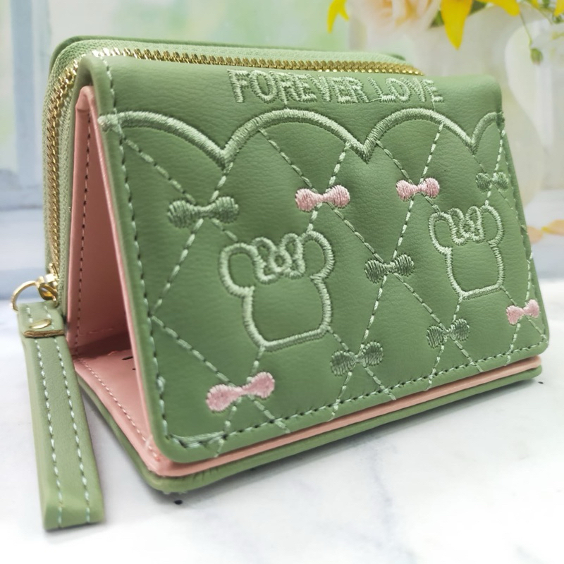 Jual COD DOMPET WANITA MINI LIPAT 3 KOIN KARTU RESLETING DOMPET KECIL WANITA FOREVER YOUNG ...