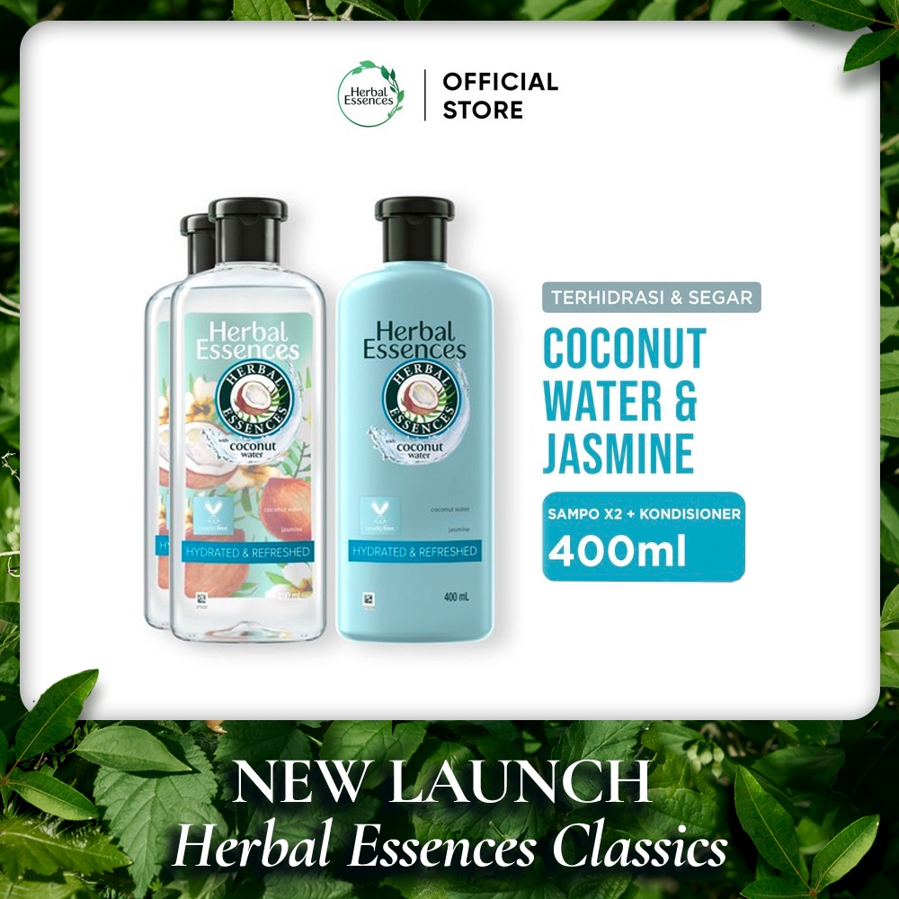 Jual Herbal Essences Classics Coconut Water 400ml Shampoo X2 + Conditioner | Shopee Indonesia