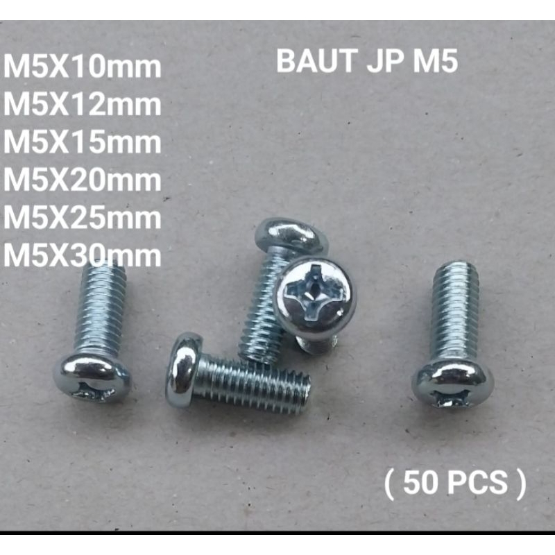 Jual BAUT JP M5X BERMACAM UKURAN ( 50 PCS ) | Shopee Indonesia