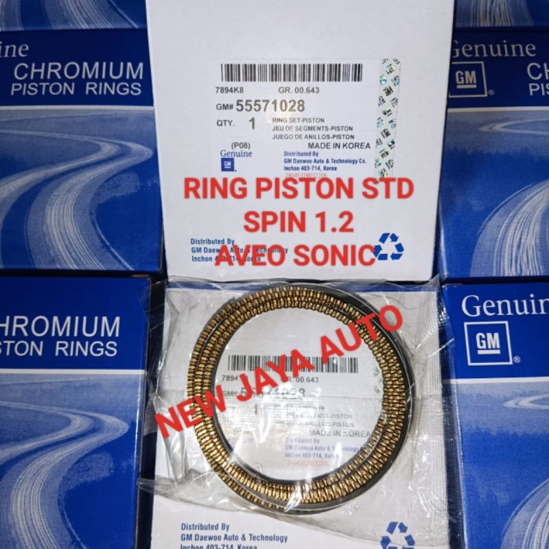 Jual RING PISTON SEHER CHEVROLET SPIN 1.2CC AVEO SONIC SIZE STD STANDAR ...