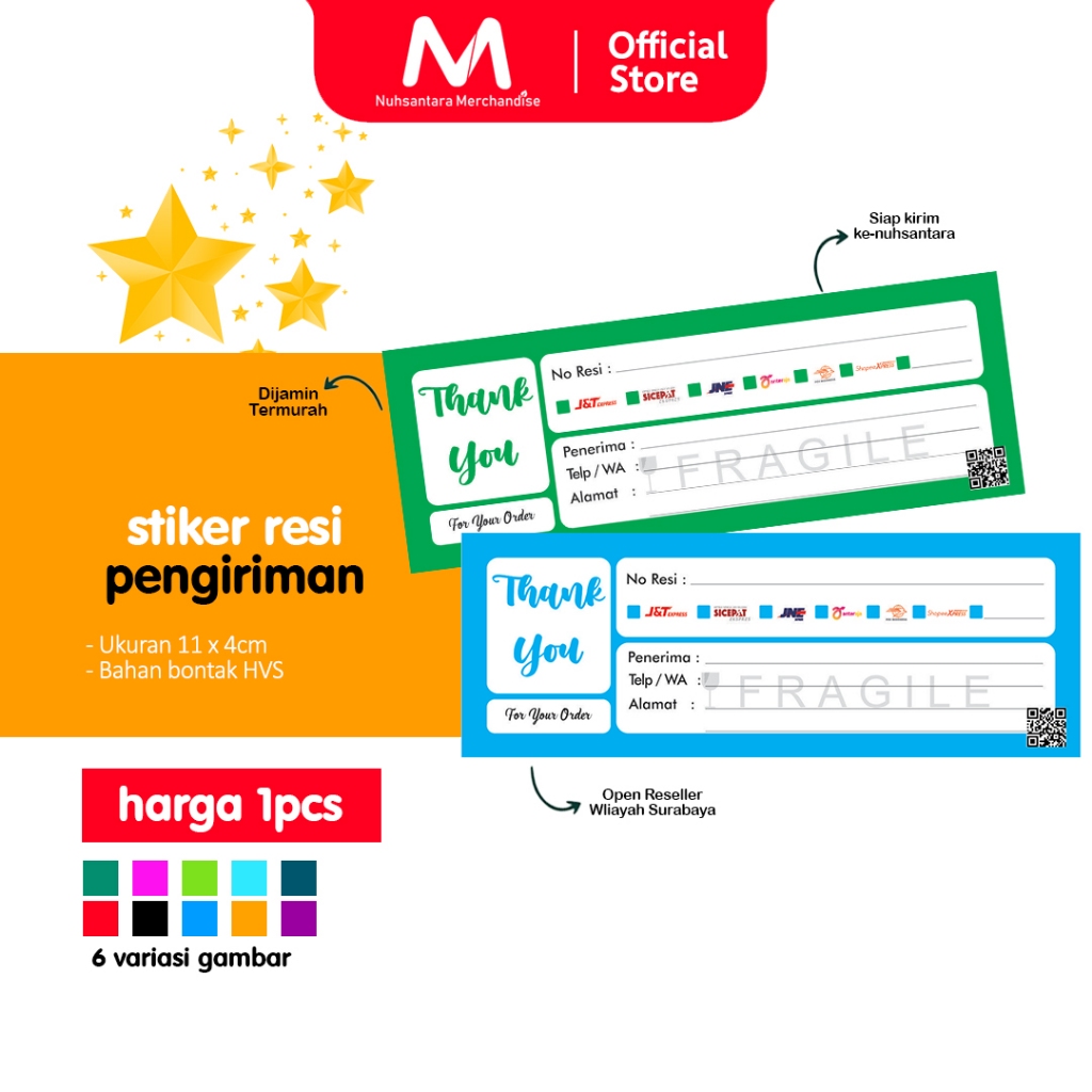 Jual STIKER PENGIRIMAN / STICKER RESI PENGIRIMAN / STIKER LABEL ...