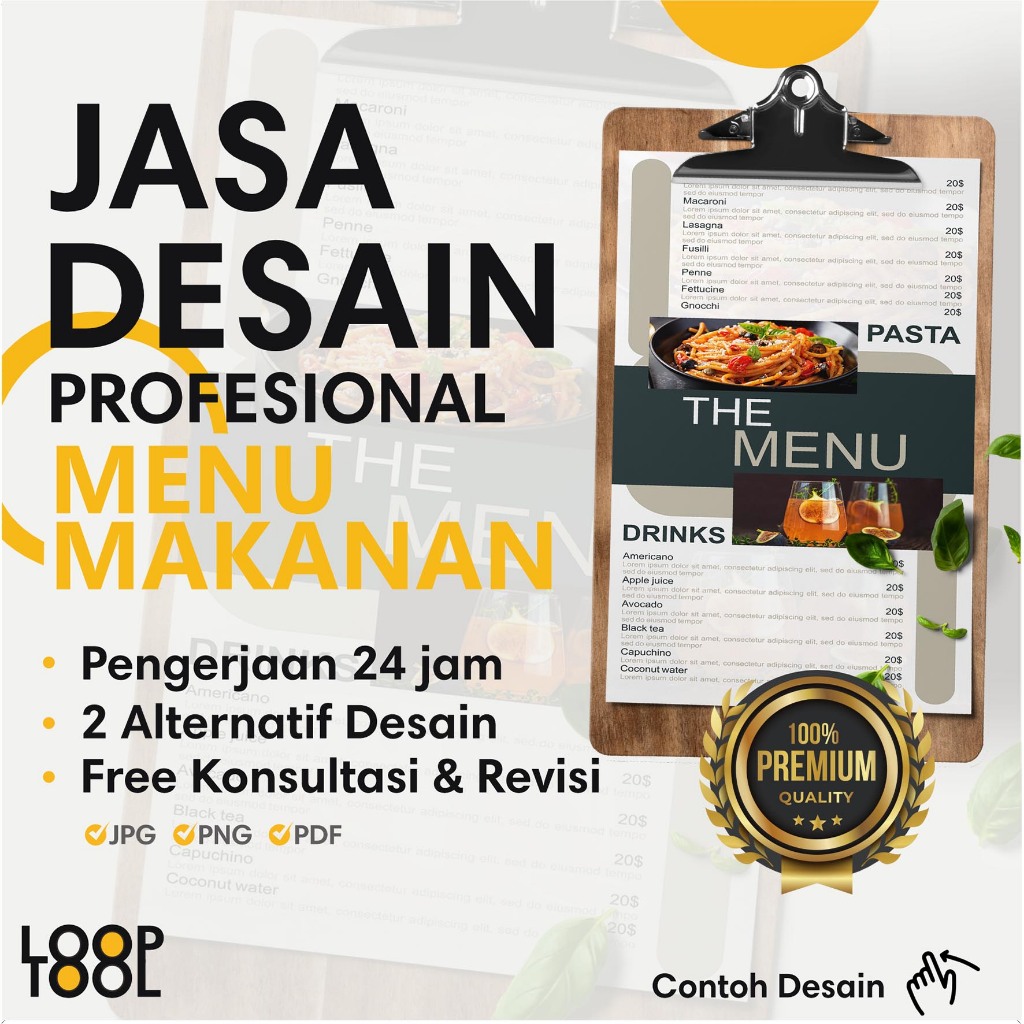 Jual Jasa Desain Grafis Menu Makanan, Daftar Menu, Daftar Harga ...