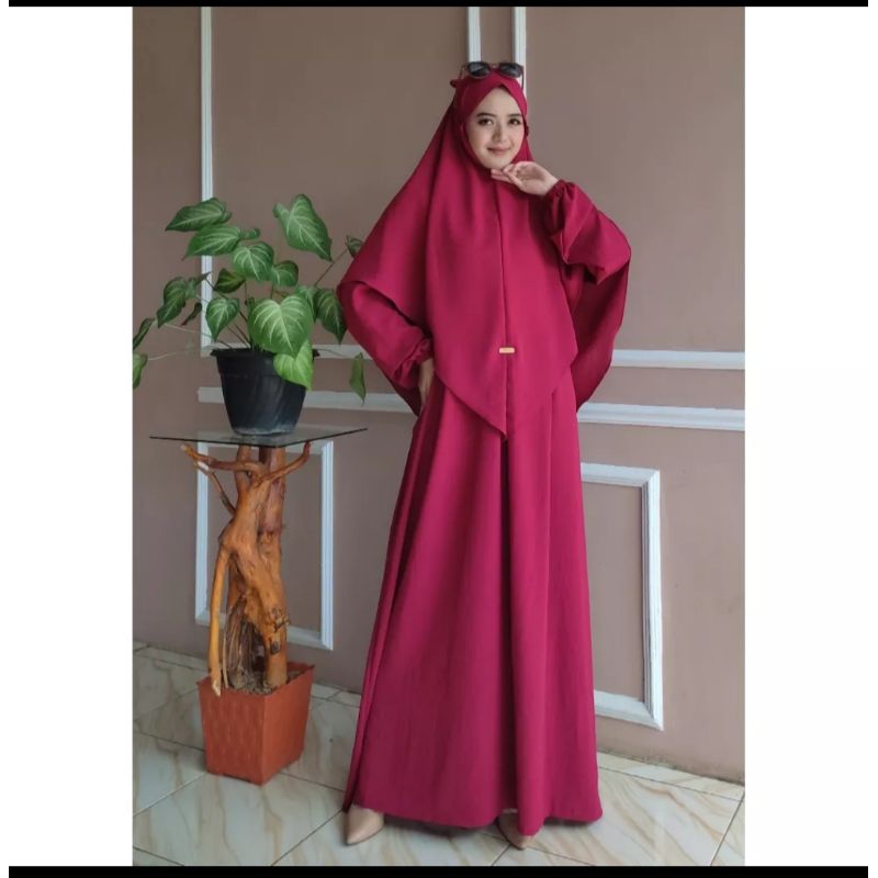 Jual GAMIS SYAR I SET HIJAB GAMIS BAHAN CRINGKLE AIRFLOW PREMIUM GAMIS ...