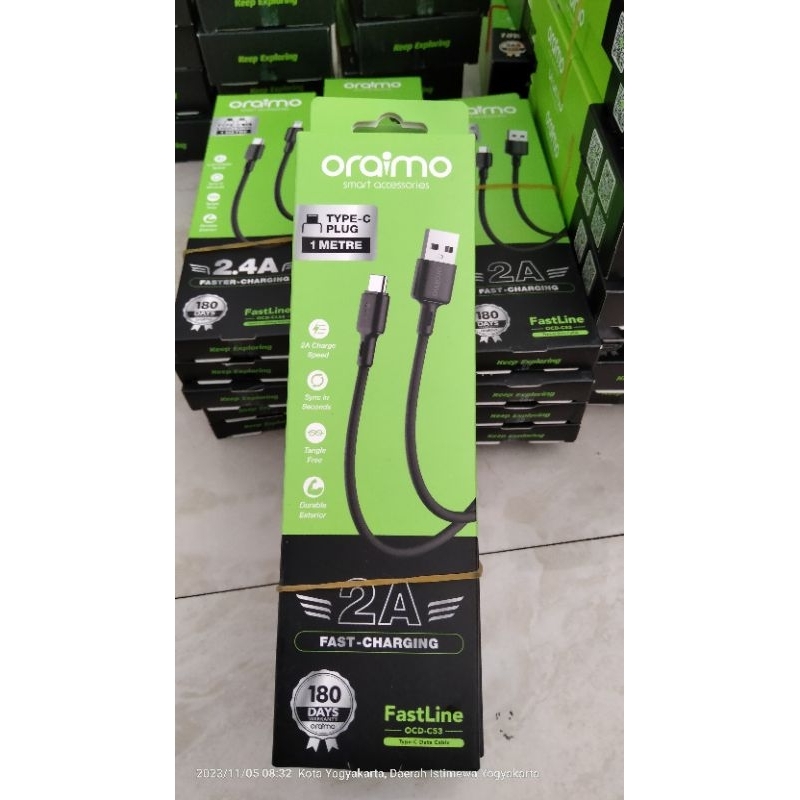 Jual Oraimo OCD-152C Kabel Data Type-C 3A 60W Fast Charging | Shopee ...