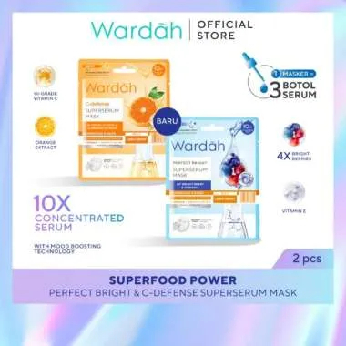 Jual Wardah Special Bundling Lightening + Acnederm Superserum Mask( 2 ...