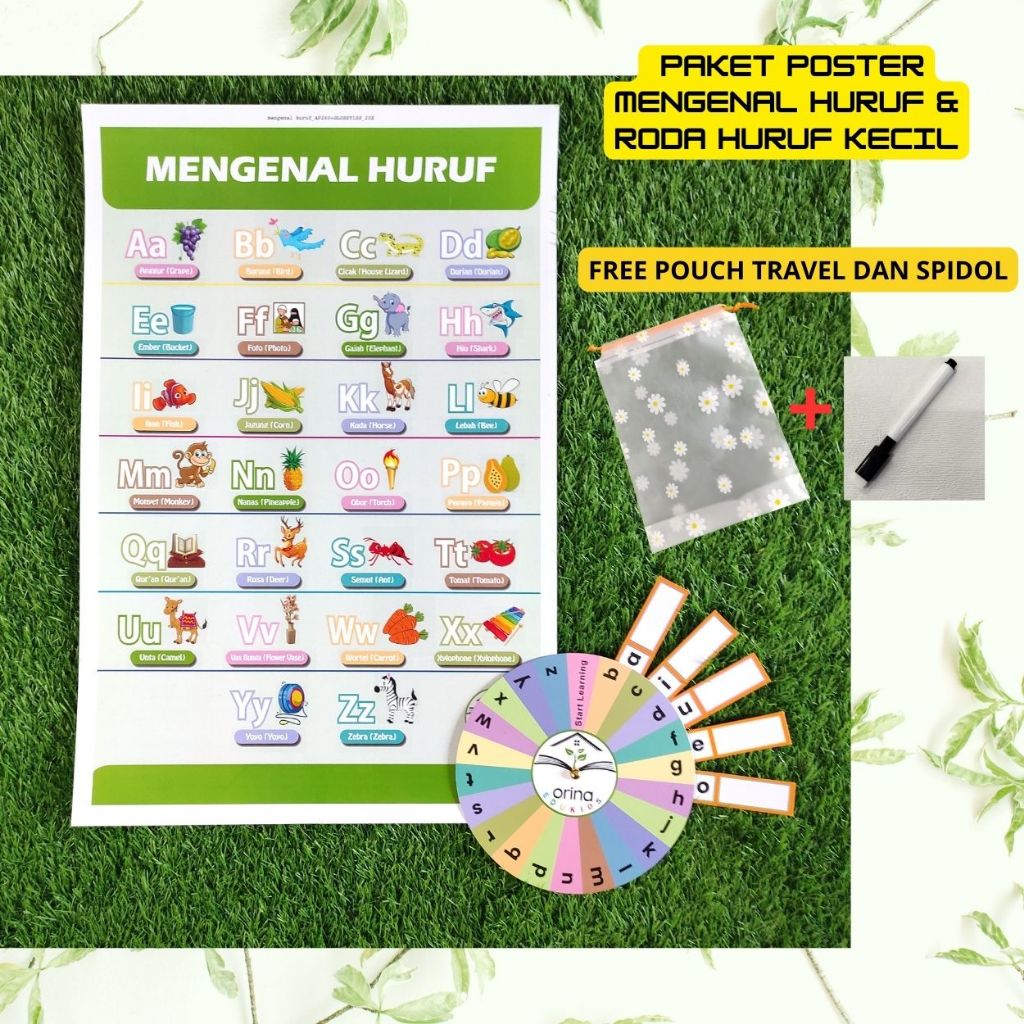 Jual Poster Edukasi Anak Free Spidol Belajar Membaca Berhitung PAUD TK ...