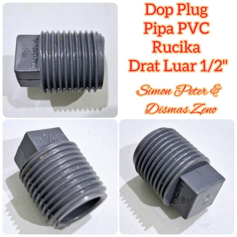 Jual Plug Dop Drat Luar PVC 1/2" inch Rucika Tutup Keran Kran Drain ...