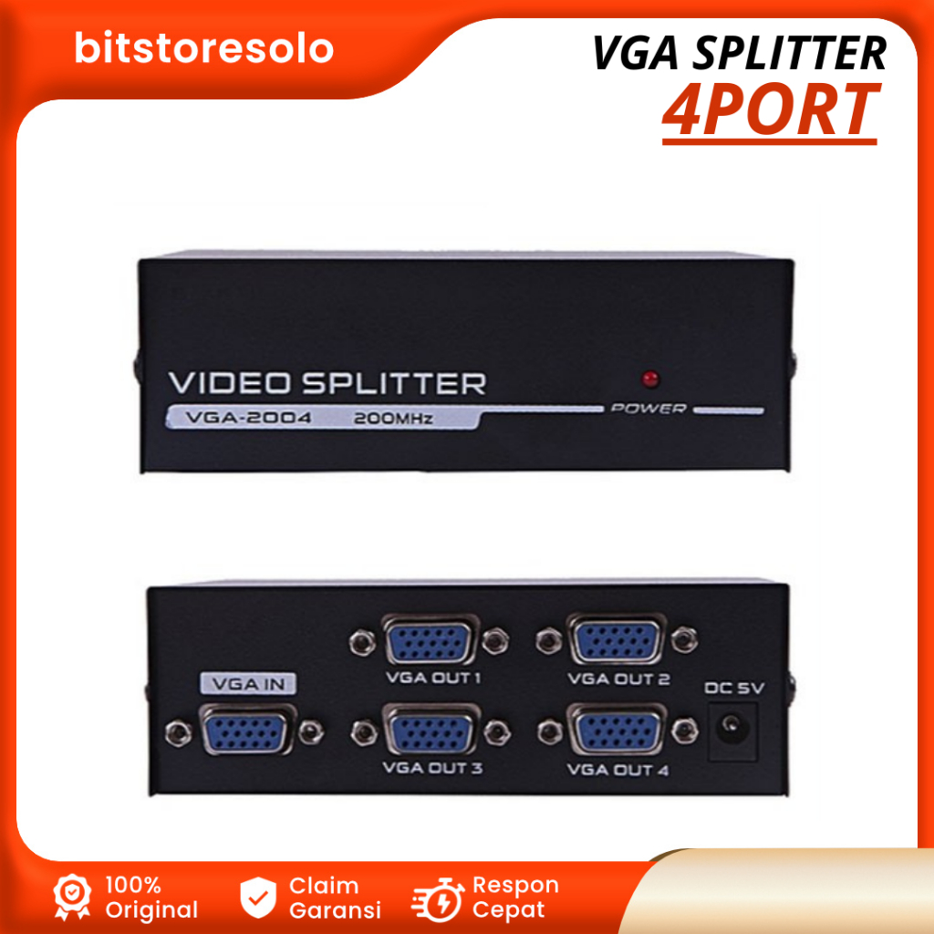 Jual VGA SPLITER 4 PORT HDMI SPLITER 4 PORT | Shopee Indonesia