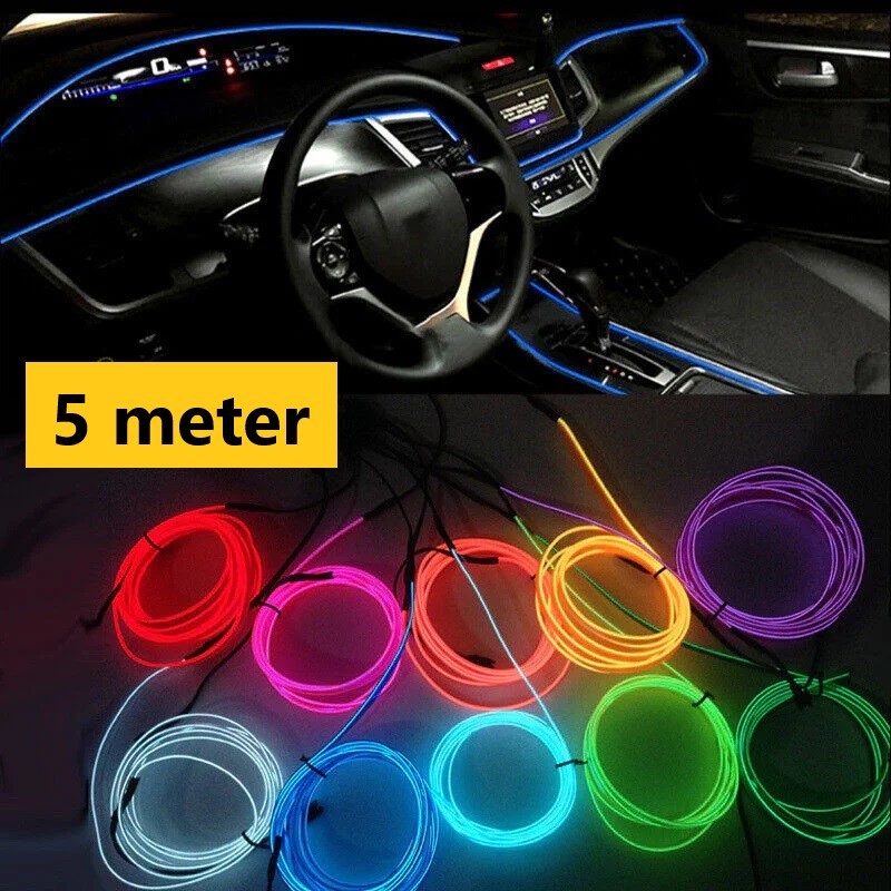 Jual Lampu LED strip neon interior mobil usb 5m dekorasi fleksibel car ...