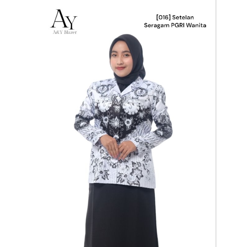 Jual [016] Setelan Baju Seragam BATIK PGRI Wanita | BAHAN SEMI SUTRA ...