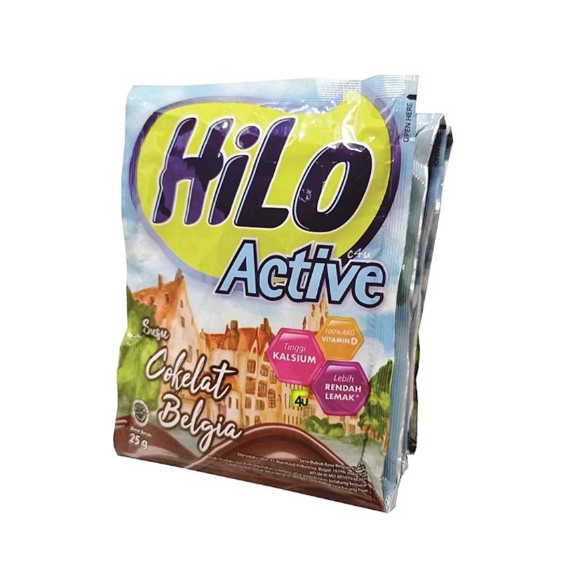 Jual Hilo Active Belgian Chocolate sachet (10 x 25 gram) | Shopee Indonesia