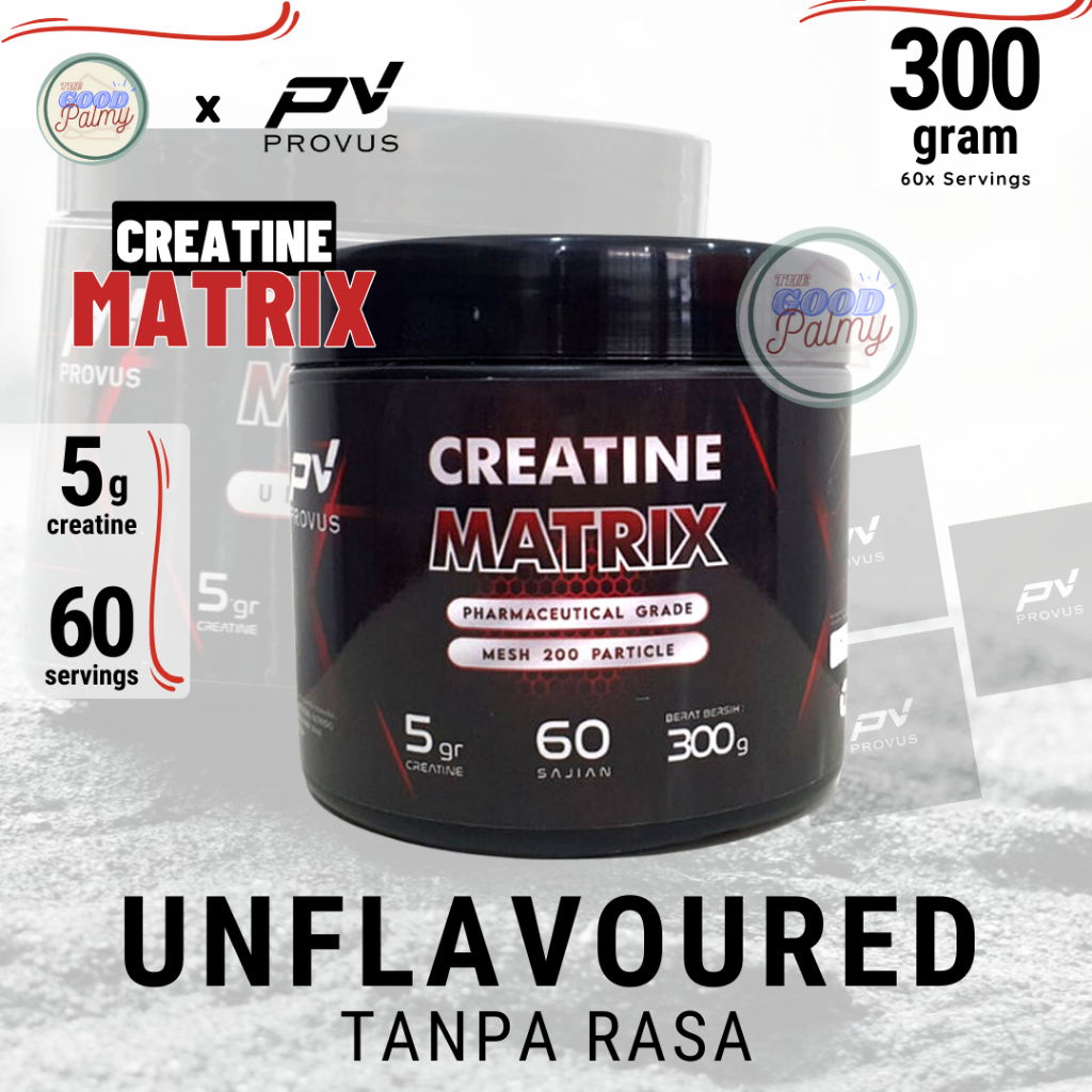 Jual PROVUS Creatine Matrix 300 Gram gr 60 Serving PV Cre Monohydrate ...