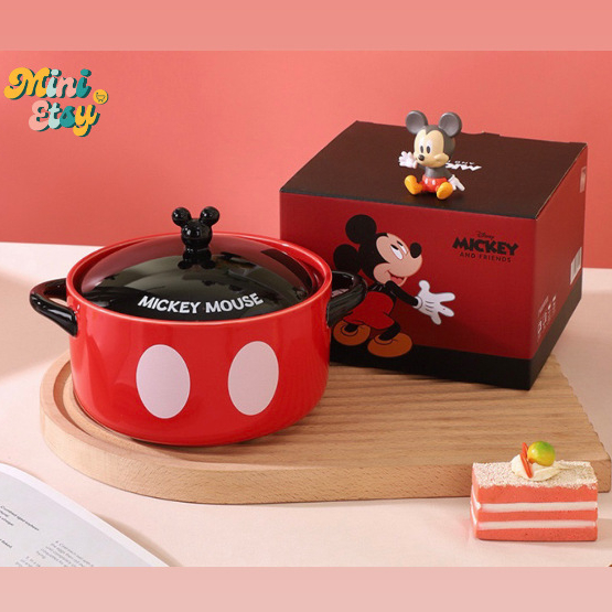 Jual DISNEY Mickey two ear Instant noodle bowl with lid / PANCI 2 GAGANG | Shopee Indonesia