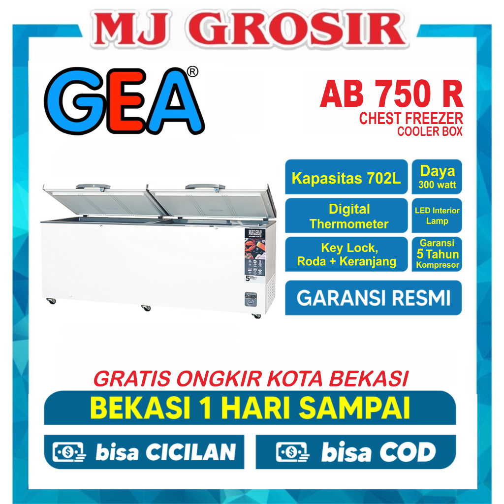 Jual GEA AB 750 R / CF 750 CHEST FREEZER BOX AB750R 700L LEMARI PEMBEKU ...