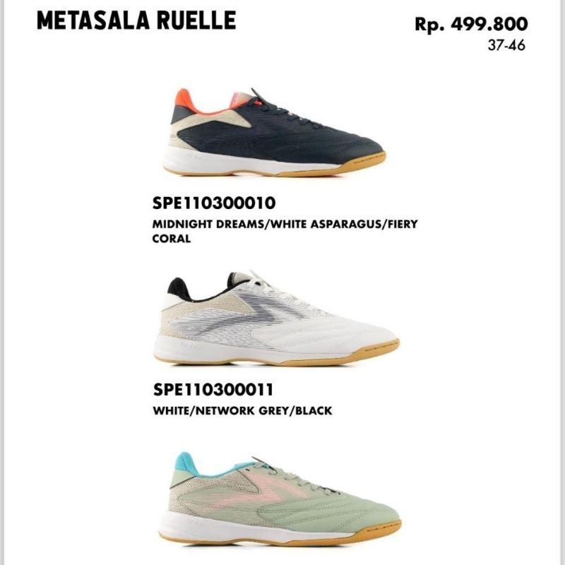 Jual Sepatu Futsal Specs Metasala Ruelle 3 Warna | Shopee Indonesia