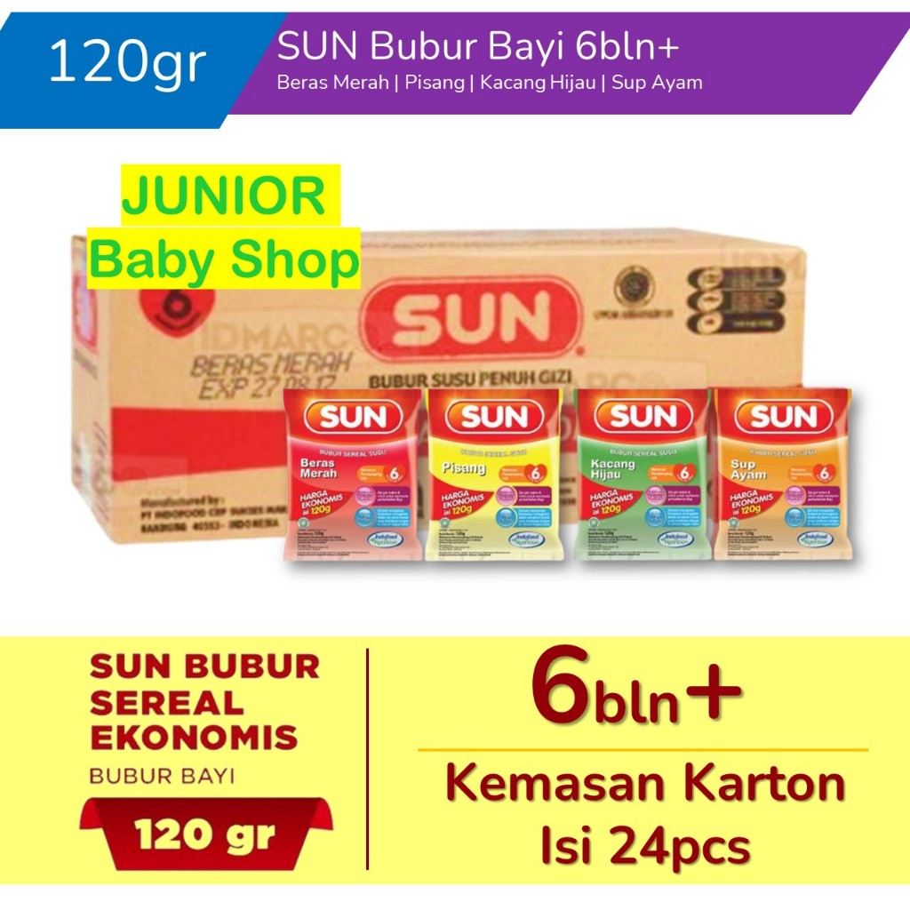 Jual SUN Bubur Bayi Sachet Kemasan Ekonomis 120gr - Bubur Sun 6 bulan ...