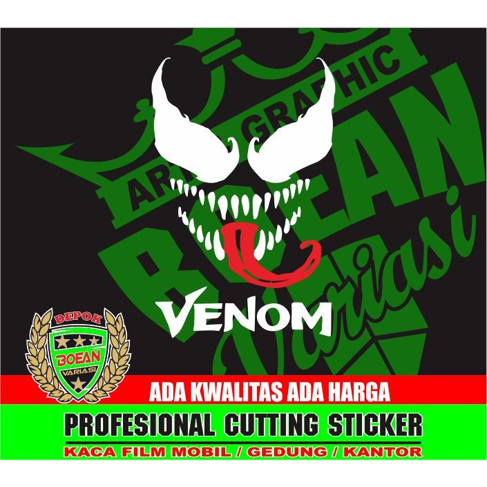 Jual Cutting sticker Venom smile siluet skin laptop hp motor mobil ...