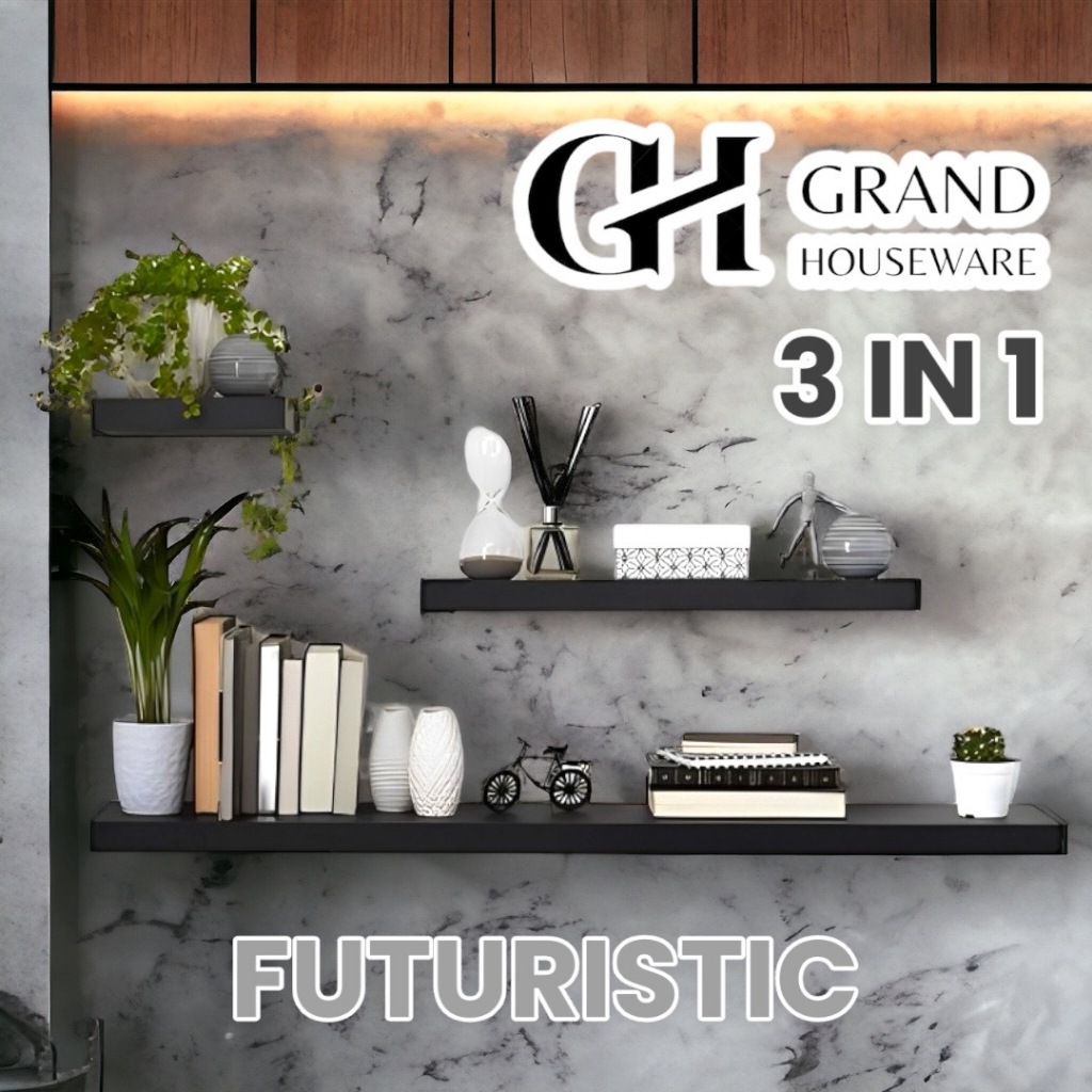 Jual Rak Dinding SLIM (1 Set 3 Pc) UK 40 30 20 Rak Dinding Minimalis ...