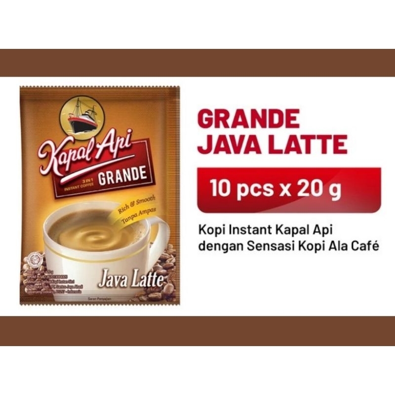 Jual Kopi Grande Java Latte 1 Renceng (10x20g) | Shopee Indonesia