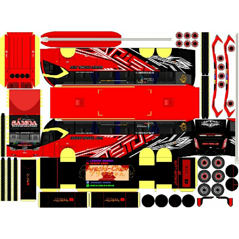 Jual LEMBARAN POLA MINIATUR BUS STJ 1/50 PAPERBUS PAPERCRAFT | tuku ...