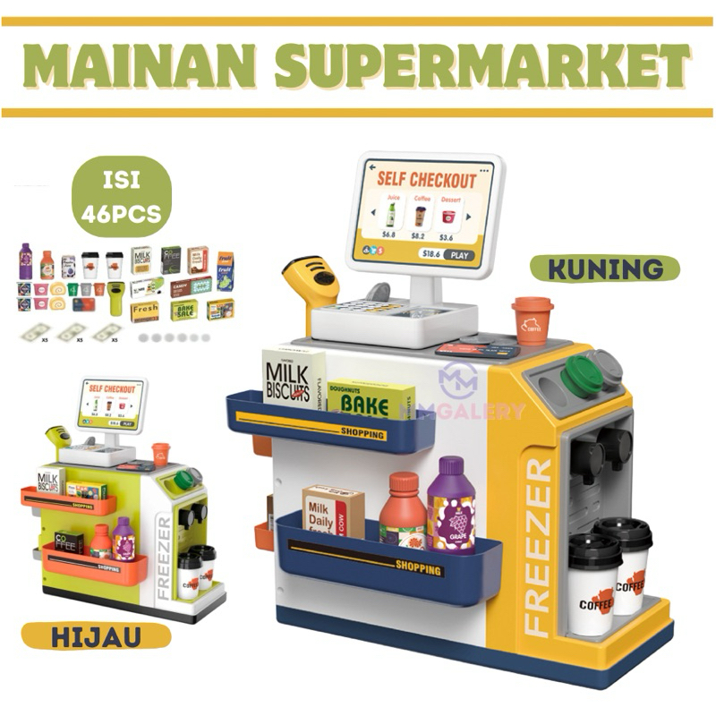 Jual Mainan Anak Supermarket Set Belanja Scan Kasir / Mainan Simulasi ...