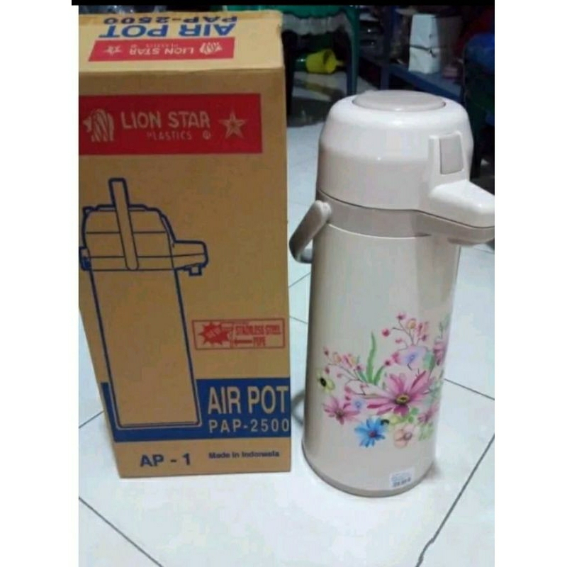 Jual Termos Air Panas Pencet Lionstar PAP-2500 Airpot Thermos 2.5 ltr AP-1 | Shopee Indonesia